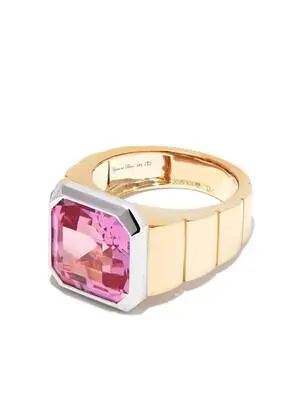 Yvonne Léon 9kt Crystal Signet Ring - Gold
