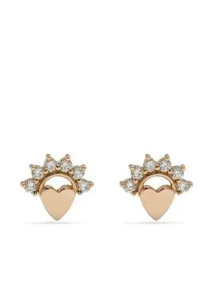 NOUVEL HERITAGE 18kt Rose Mystic Love Diamond Stud Earrings