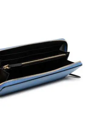 Smythson Leather Zip-up Wallet - Blue