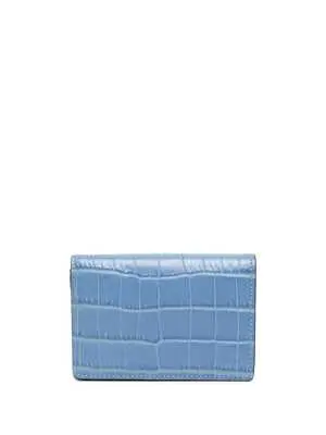 Smythson Crocodile-effect Leather Wallet - Blue