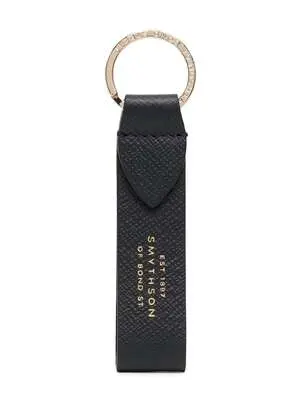 Smythson Logo-tag Keychain - Black