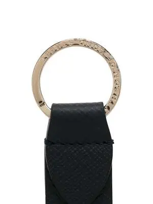 Smythson Logo-tag Keychain - Black
