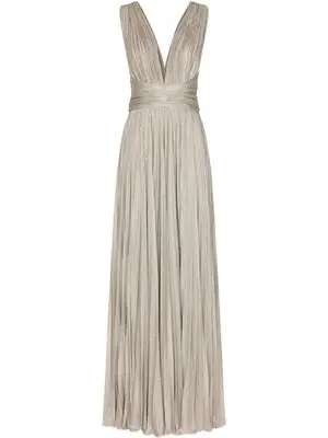 Dolce & Gabbana Lamé-effect Maxi Dress - Grey