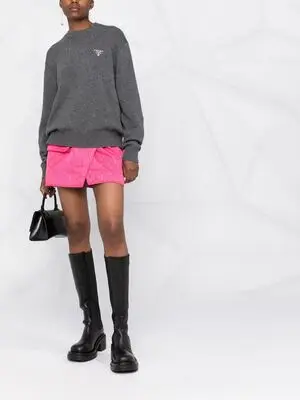 Prada Chest Logo Jumper - Grey
