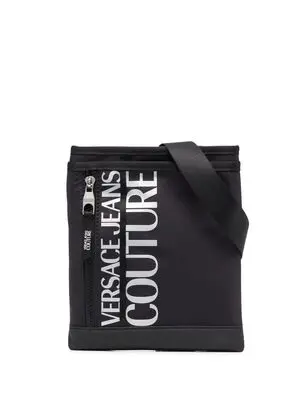 Versace Logo Print Crossbody Bag - Black