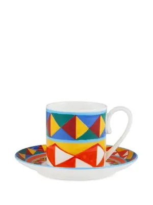 Dolce & Gabbana Geometric-pattern Porcelain Espresso-set - Orange