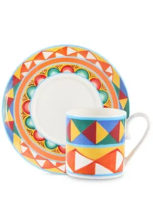 Dolce & Gabbana Geometric-pattern Porcelain Espresso-set - Orange