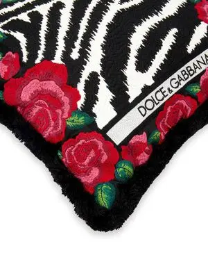 Dolce & Gabbana Zebra-print Embroidered Small Cushion