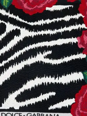 Dolce & Gabbana Zebra-print Embroidered Small Cushion