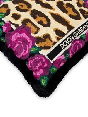 Dolce & Gabbana Leopard-print Embroidered Small Cushion