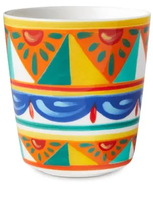 Dolce & Gabbana Geometric-pattern Porcelain Glass - Orange