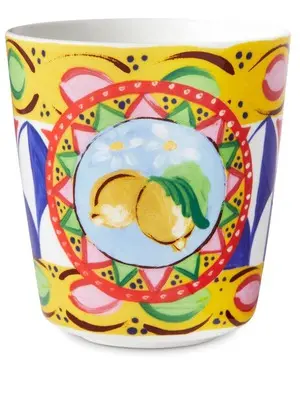 Dolce & Gabbana Carretto-print Porcelain Glass - Yellow