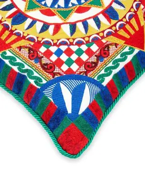 Dolce & Gabbana Embroidered Carretto-print Cushion