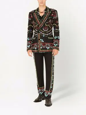 Dolce & Gabbana Crystal-embellished Wool Trousers