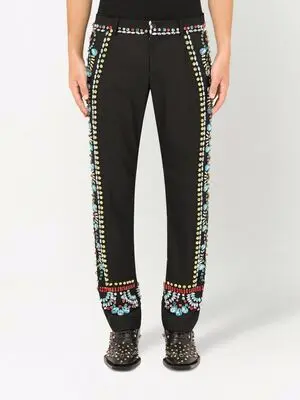 Dolce & Gabbana Crystal-embellished Wool Trousers