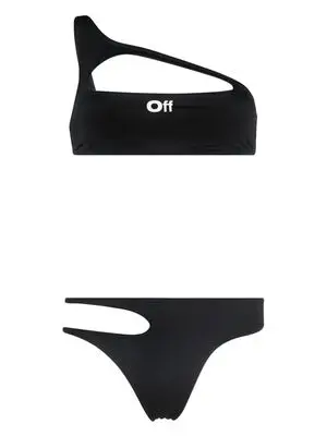 Off-White Cut-out Bikini Set - Black