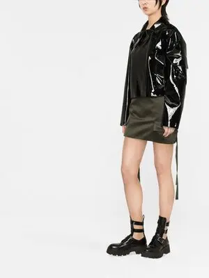 1017 Alyx 9sm High-shine Pvc Cropped Moto Jacket