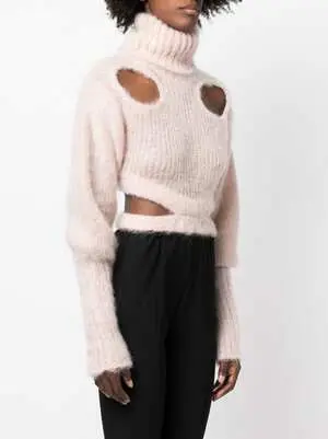 ANDREĀDAMO Cut-out Cropped Jumper