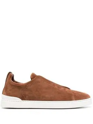 Zegna Low-top Slip-on Sneakers - Brown