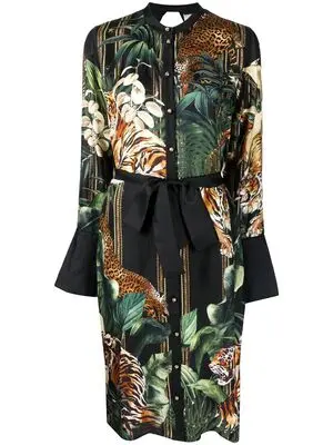 Camilla Easy Tiger Print Open-back Silk Dress