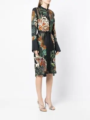 Camilla Easy Tiger Print Open-back Silk Dress