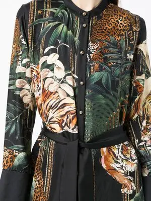 Camilla Easy Tiger Print Open-back Silk Dress