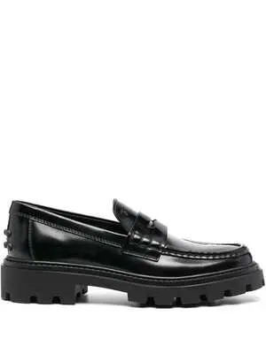 TOD'S Penny-slot Leather Loafers - Black