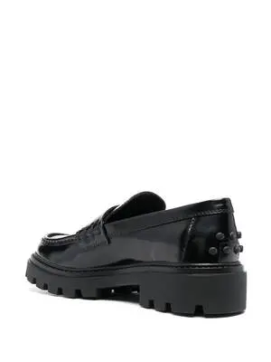 TOD'S Penny-slot Leather Loafers - Black