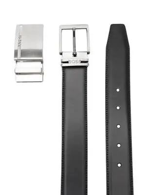 BOSS Logo Buckle Leather Belt