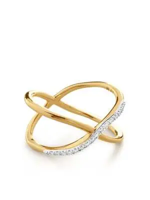 Monica Vinader Riva Diamond Kiss Ring - Gold