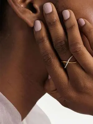Monica Vinader Riva Diamond Kiss Ring - Gold