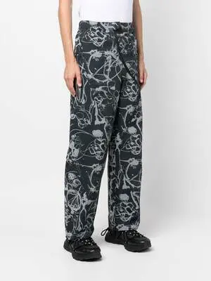 Alexander McQueen Abstract-print Straight-leg Trousers