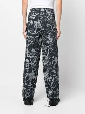 Alexander McQueen Abstract-print Straight-leg Trousers