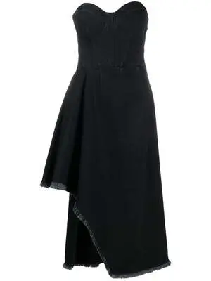 Alexander McQueen Asymmetric Denim Dress