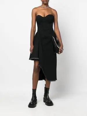 Alexander McQueen Asymmetric Denim Dress