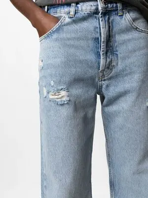 ANINE BING Gavin Mid-rise Straight Jeans - Blue