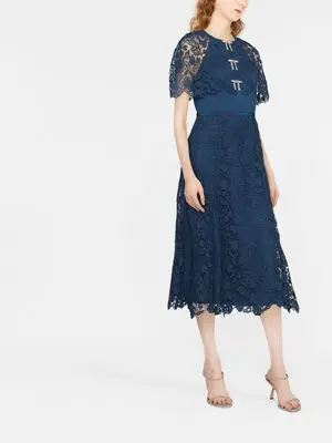 SELF-PORTRAIT Magnolia Lace Midi Dress