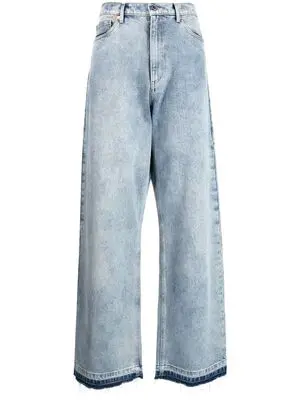 Natasha Zinko Heart-pocket Wide-leg Jeans - Blue