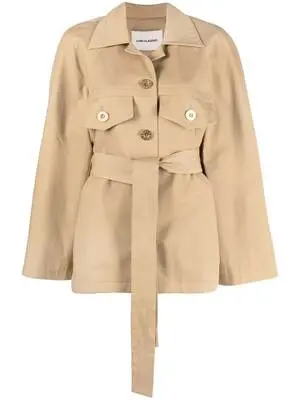 LOW CLASSIC Cropped Belted Trench Coat
