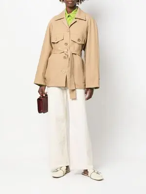 LOW CLASSIC Cropped Belted Trench Coat