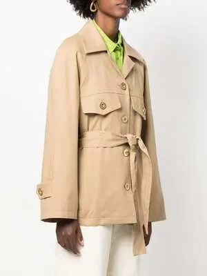 LOW CLASSIC Cropped Belted Trench Coat