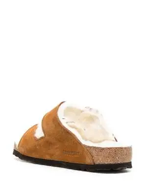 BIRKENSTOCK Shearling-lined Slip-on Sandals - Brown