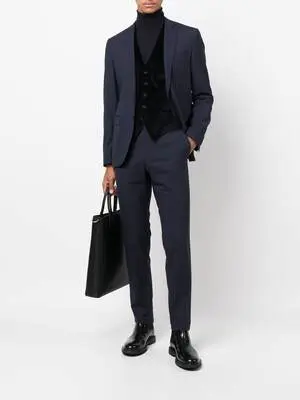 Tagliatore Single-breasted Panelled Waistcoat - Blue