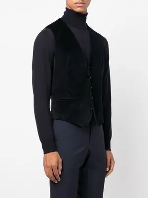 Tagliatore Single-breasted Panelled Waistcoat - Blue