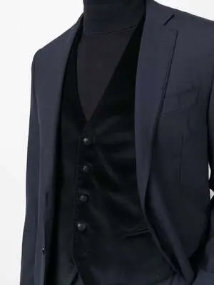 Tagliatore Single-breasted Panelled Waistcoat - Blue
