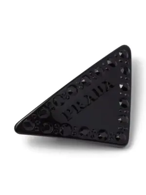 Prada Triangle-logo Hair Clip - Black
