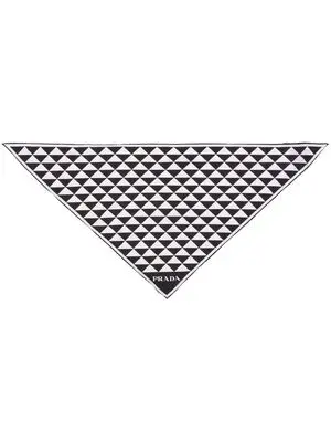 Prada Geometric-print Silk Scarf - Black