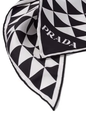 Prada Geometric-print Silk Scarf