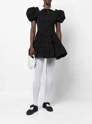 SHUSHU/TONG Puff-sleeve Tiered Minidress