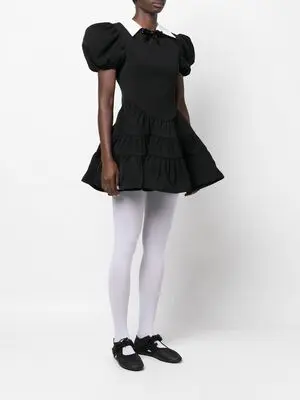 SHUSHU/TONG Puff-sleeve Tiered Minidress